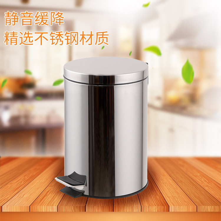 Shopping Stainless Steel Hotel Dustbin With Inner Bucket And Flip Cover ...