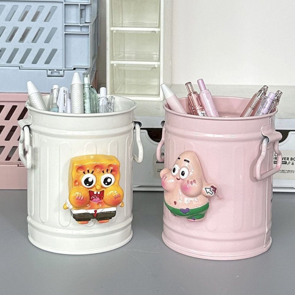 Cartoon SpongeBob Desktop Storage Pen Holder Creative and Cute Office ...