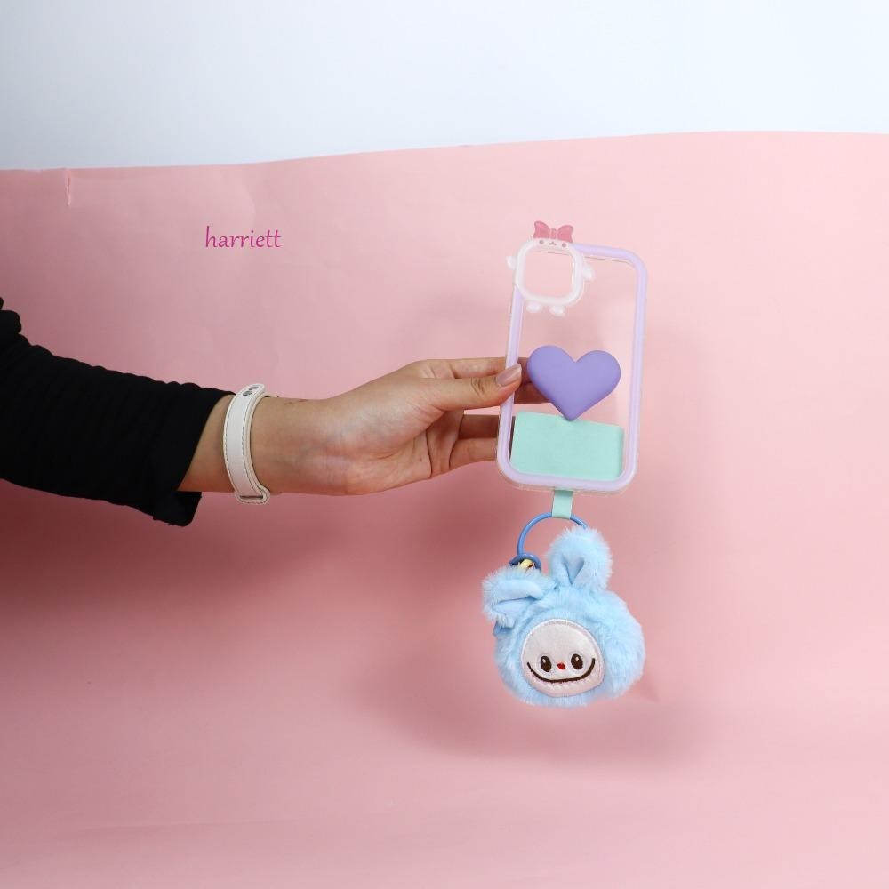 HARRIETT Labubu Plush Pendant, Star PP Cotton Squeak Labubu Keychain ...