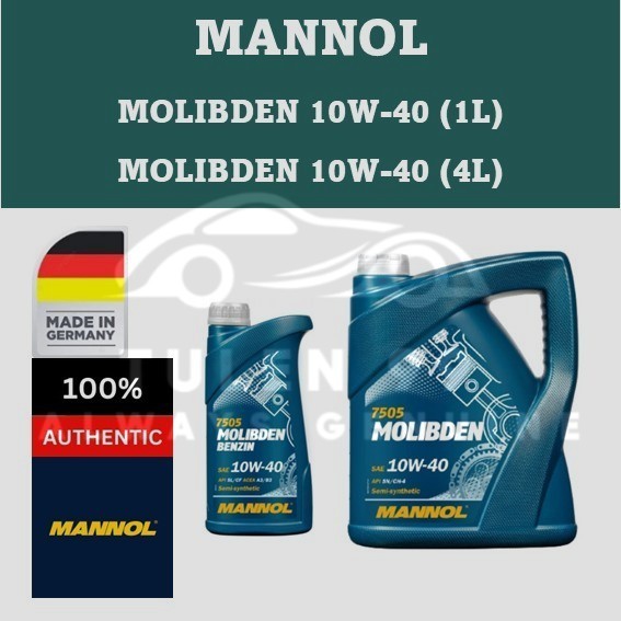 Mannol 7505 Molibden Benzin 10w40 Semi Synthetic Engine Oil 1L & 4L ...