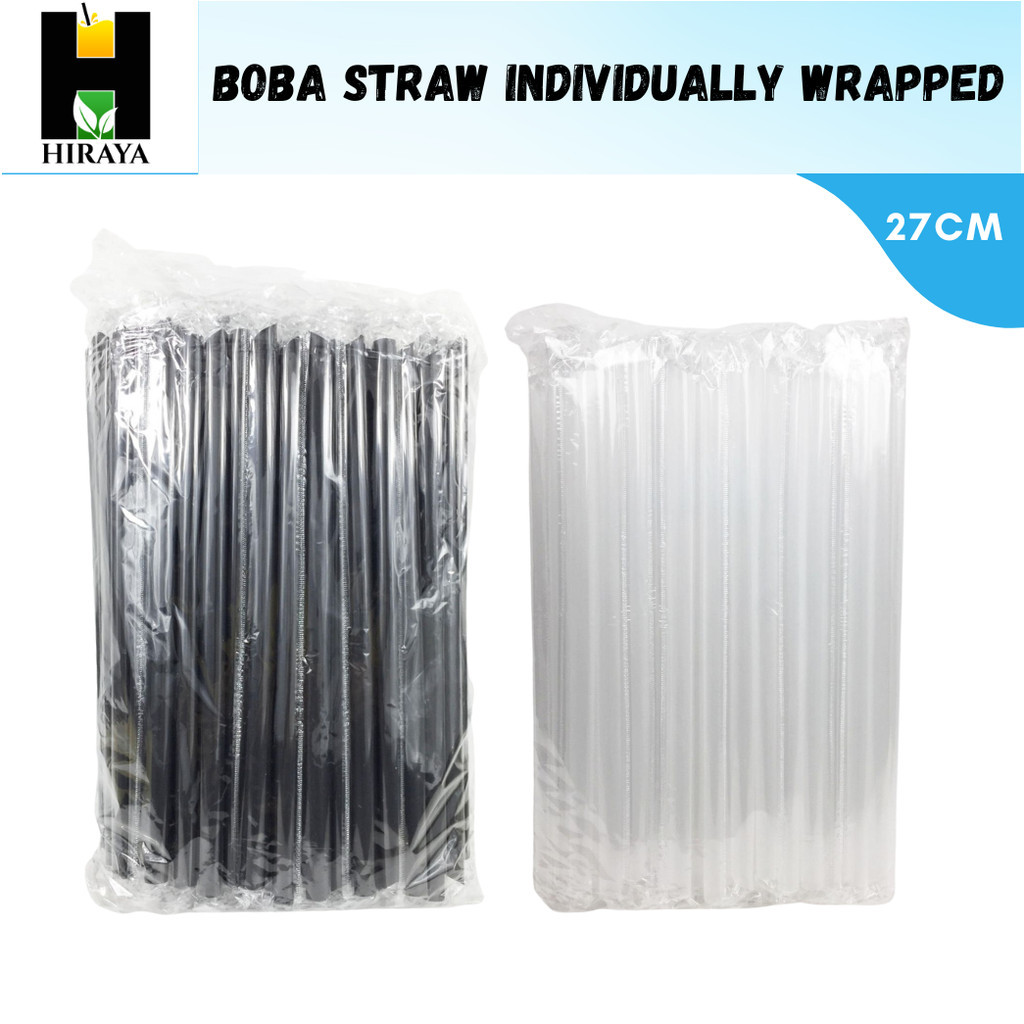 Boba Straw Individual Wrapped 27 CM (100 pcs) Milktea Straw / Sago ...