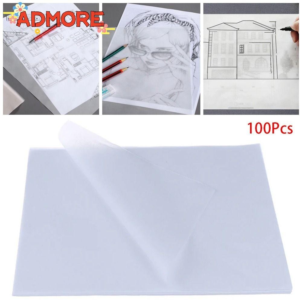 ADMORE 100Pcs A4 Tracing Paper, Drawing Sheet Office Art Supplies ...