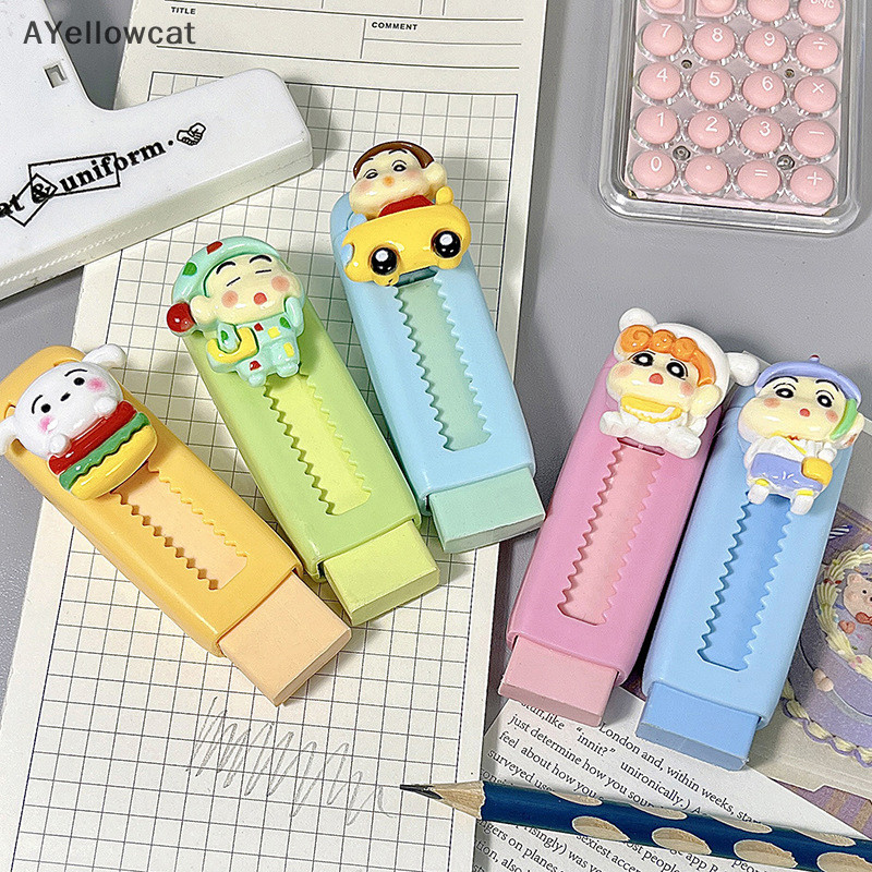 AY Push Pull Rubber Erasers Simple Sliding Retractable Pencil Eraser ...