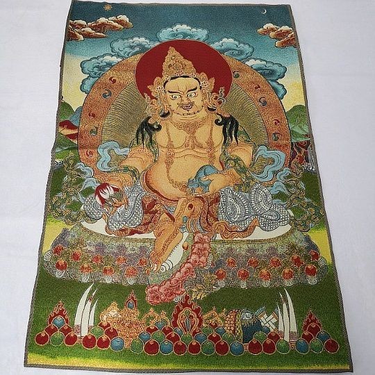 Tibetan Tantric Silk Cloth Painting Thangka Gold Silk Embroidery ...