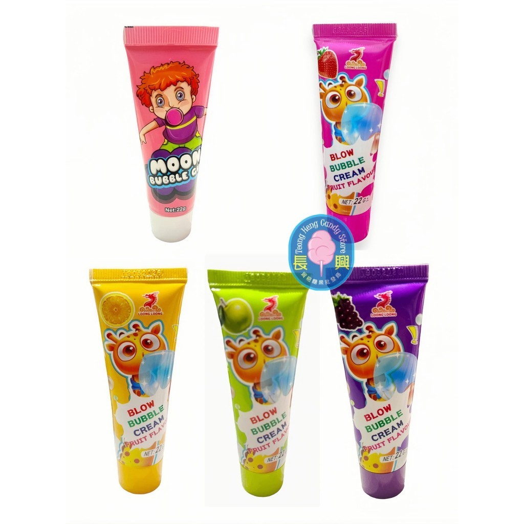 1pcs *** Blow Bubble Cream / Moon Bubble Gum with Popping Candy (Bubble ...