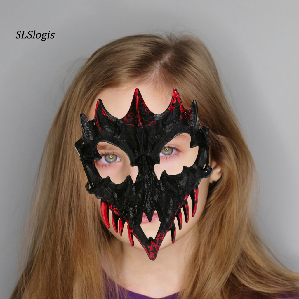 SLS_ Scary Party Decoration Ferocious Look Costume Mask Scary Skeleton ...