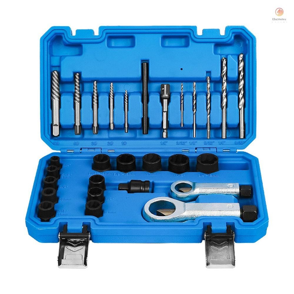 28Pcs Damaged Nut Screw Remover Set Broken Nut Bolt Extractor Rust Nut ...