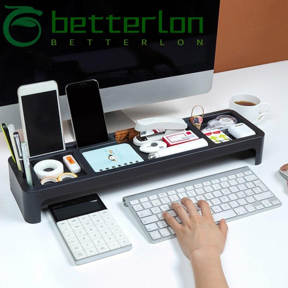 BETTER-LONTIME Desk Organizer, Plastic Multifunction Desk Keyboard ...