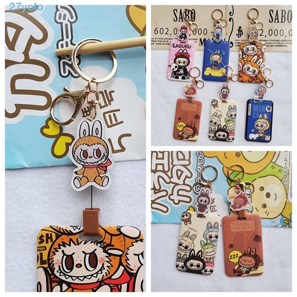 YOLO 2 Styles Labubu Key Chain, Card Case Retractable Buckle Labubu ...
