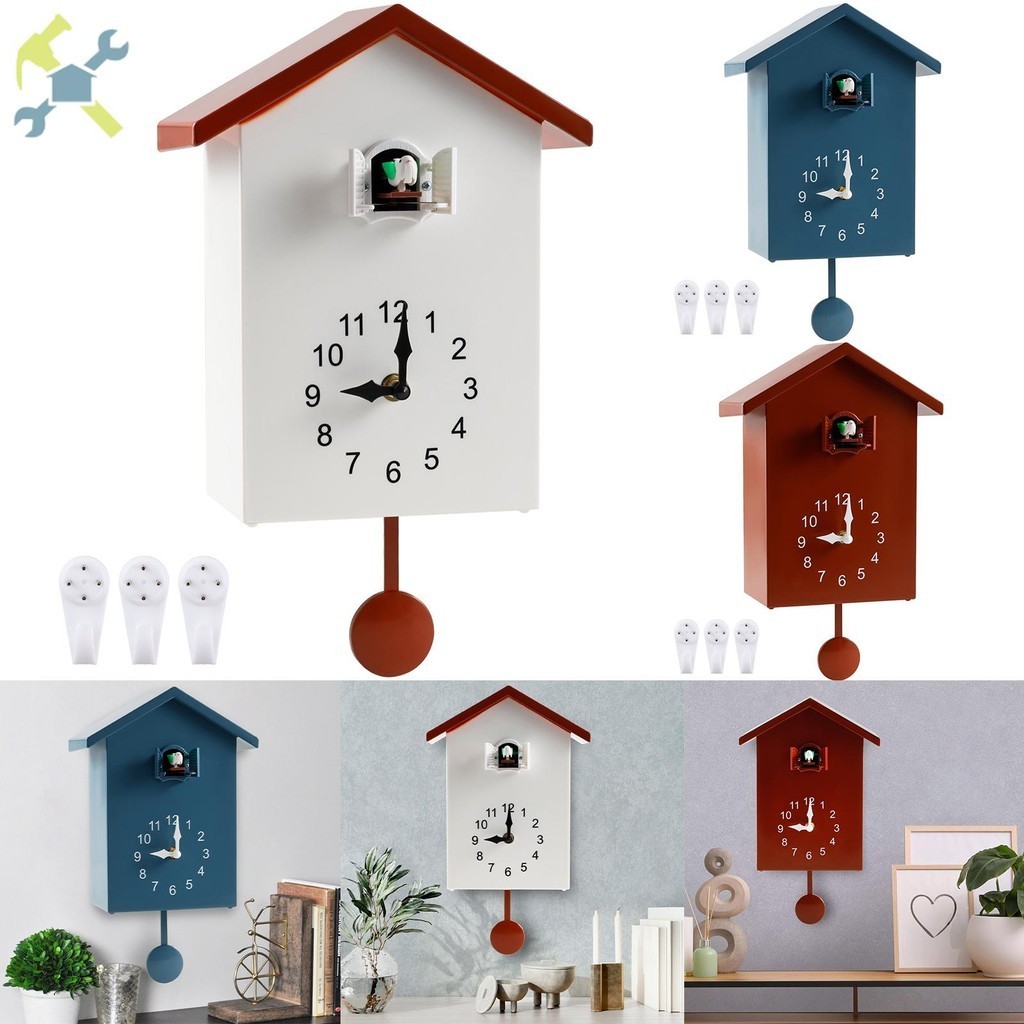 Cuckoo Clock Plastic Cuckoo Wall Clock with Bird Tweeting Sound Hanging ...