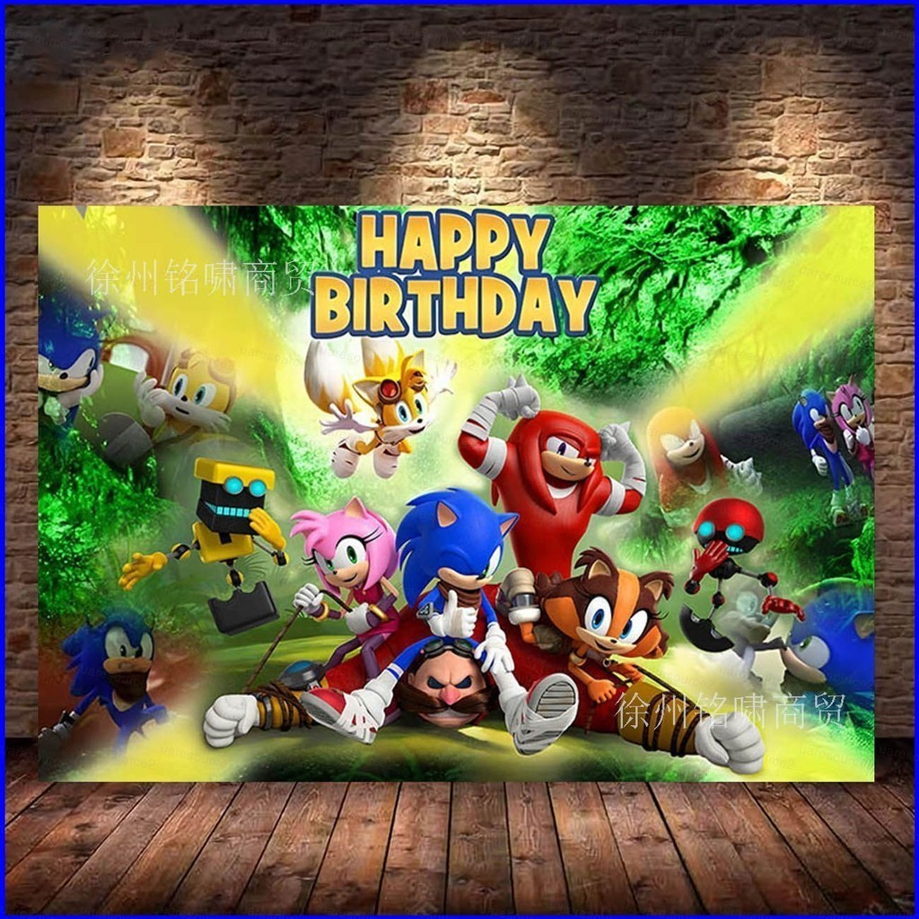 SQK Sonic the Hedgehog Theme Cartoon Animation Celebrate Party Photo ...