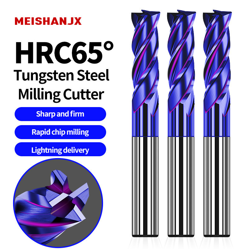 HRC65 Carbide End Mill 4 Flutes 1-10mm Tungsten Steel CNC Milling ...