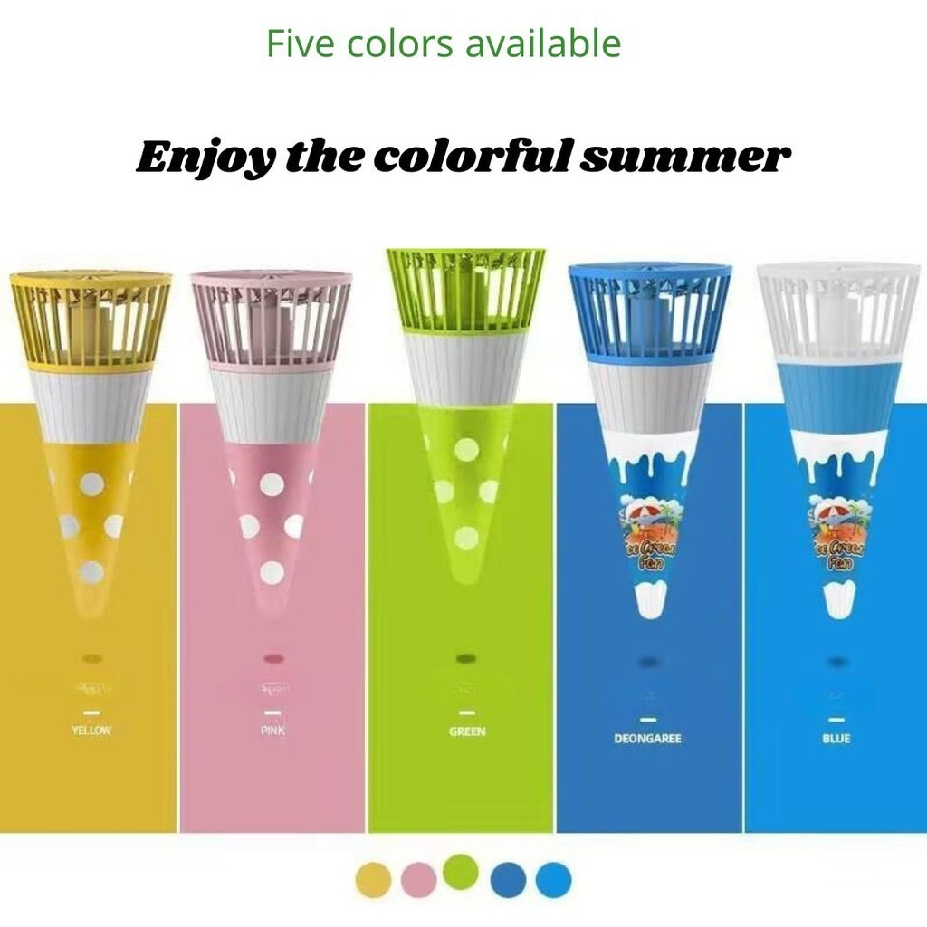 Portable Mini Ice Cream Fan Gift Mini Electric Fan Ice Cream Hanging ...