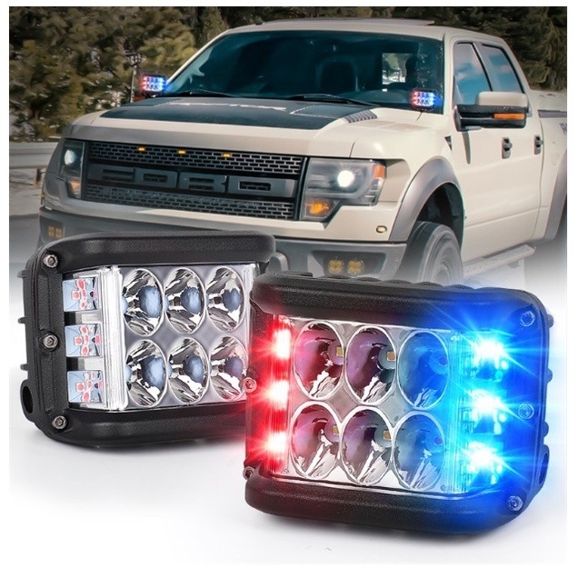 Auxiliary Lights for Cars Motorcycles Led Side Shooter Flashing Lamp 4 ...