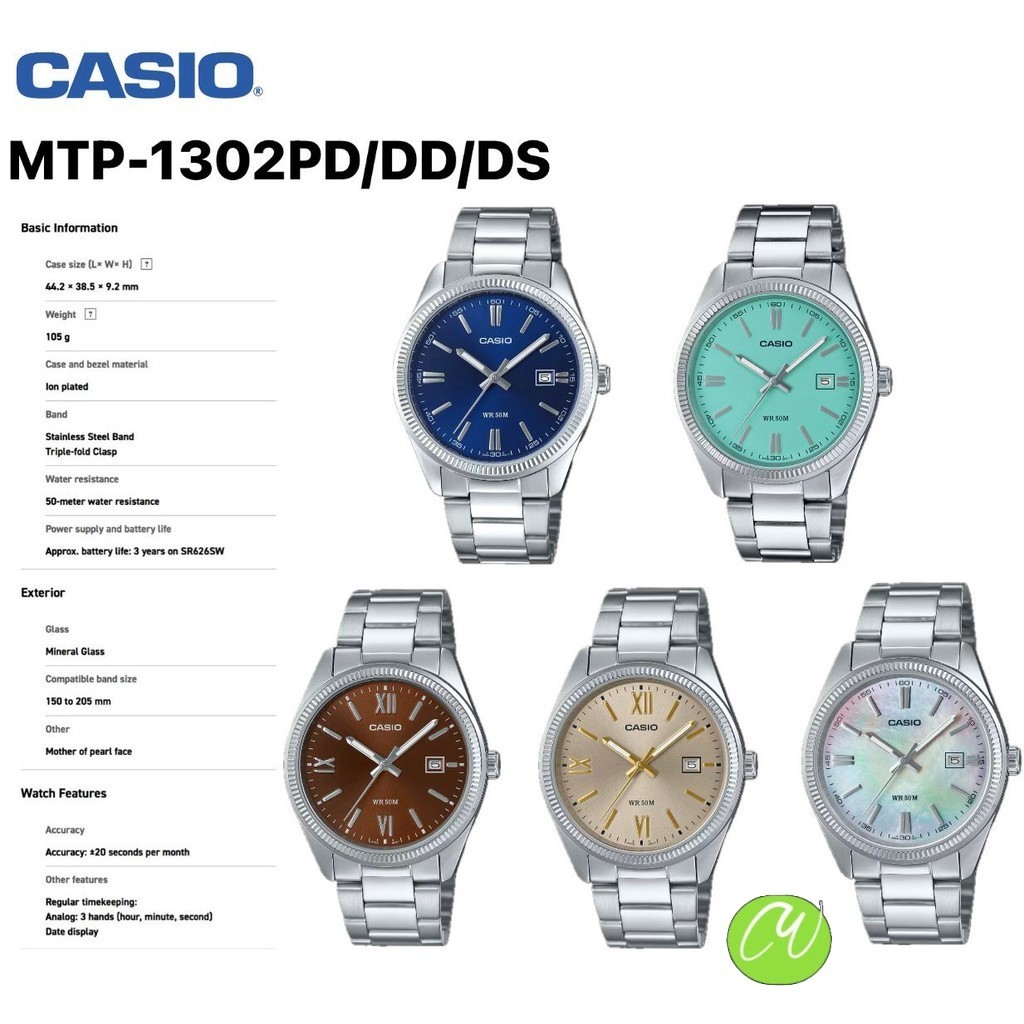 [ OFFICIAL CASIO WARRANTY ] CASIO MTP-1302PD / MTP-1302DD / MTP-1302DS ...