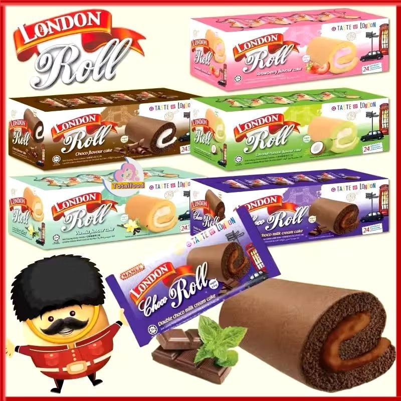 20pcs x16g London Swiss Roll Cake (Chocolate / Milk / Coconut Pandan ...