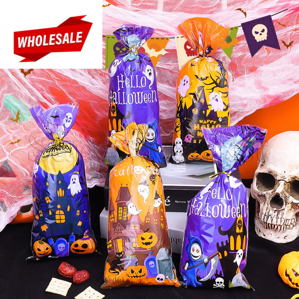 (BC) Halloween Candy Bags - Horror Ghost Wrapping Pouch - Snack ...