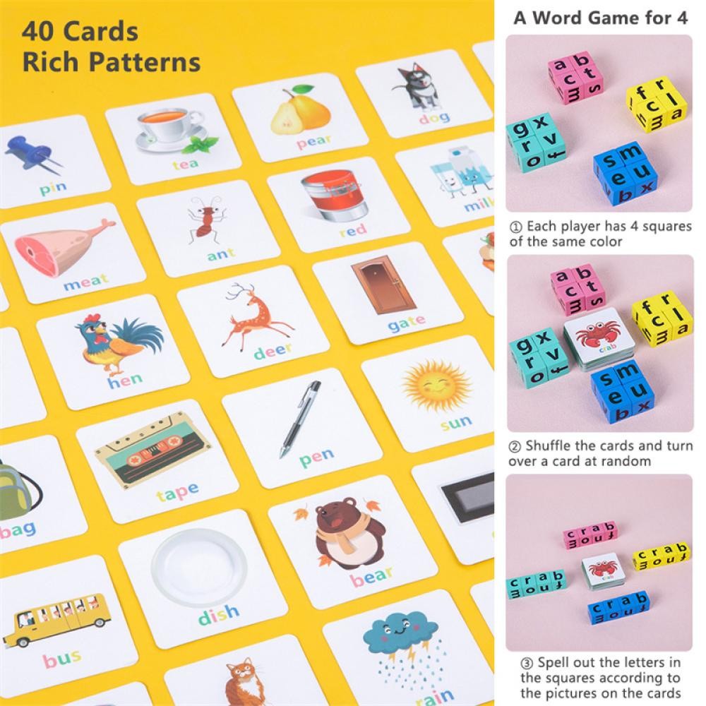 *CT Letter Spelling Block Flash Cards Game English Words Early Learning ...
