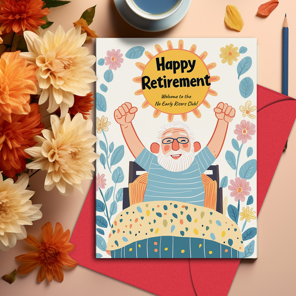 A4 Size Big Happy Retirement Greeting Card with Pearlescent Envelope ...