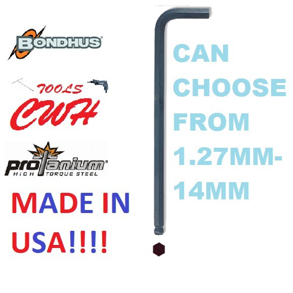 1.27MM-24MM BONDHUS USA BLACK PROTANIUM BALL POINT HEX ALLEN KEY ...