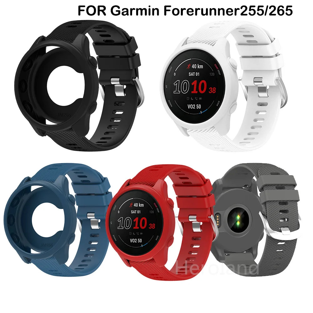 Silicone 22mm Watchband For Garmin Forerunner 255 265 Strap smart ...
