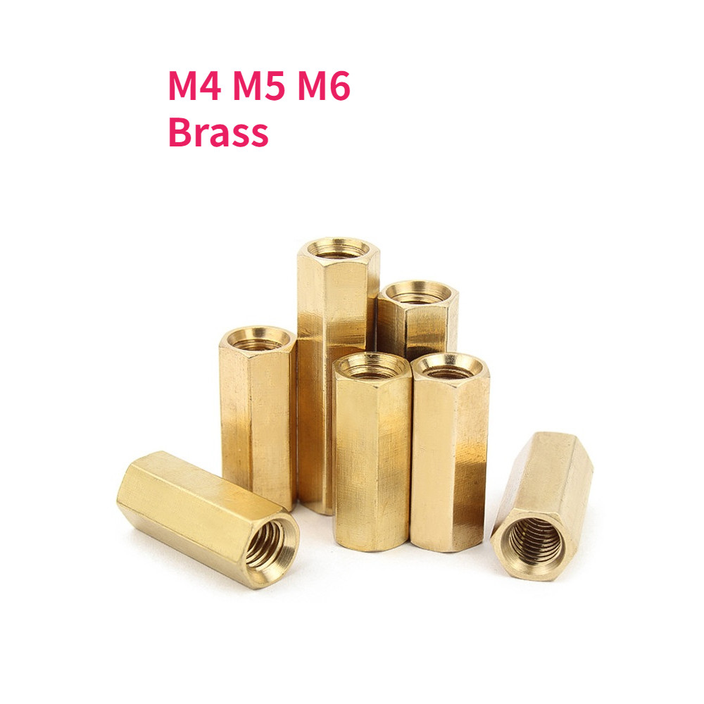 M4 M5 M6 Double Pass Hex Brass Female Standoff Pillar Stud Mount Spacer ...