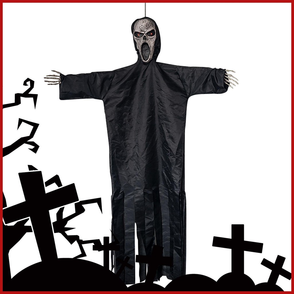 Indoor Halloween Decorations Sound-Activated Scream Scarecrow Haunted ...