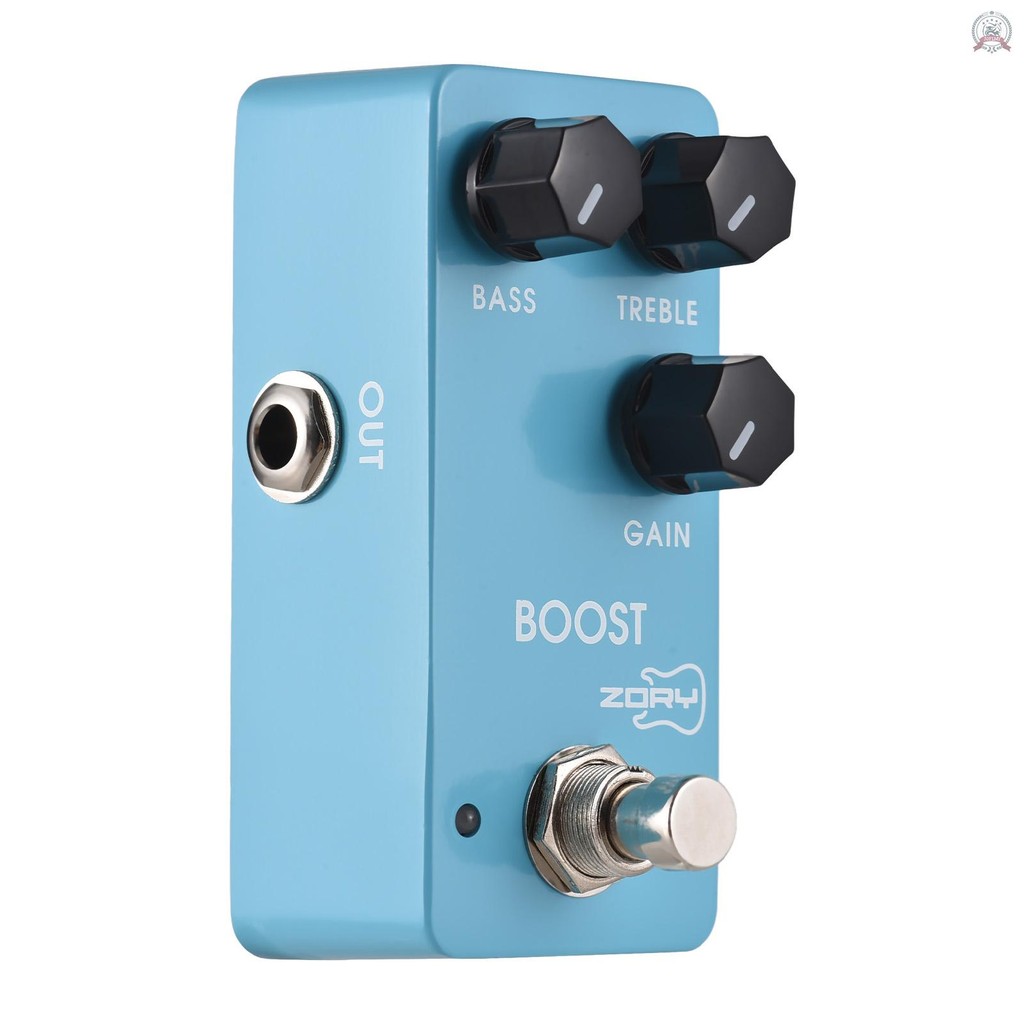 ZORY Guitar Boost Effects Pedal BASS/TREBLE/GAIN 2-Band EQ Control DC ...