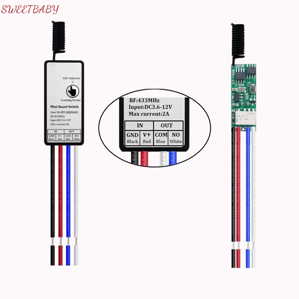 hot| DC 5V-12V Relay Remote Control Switch Learning Button Wireless ...