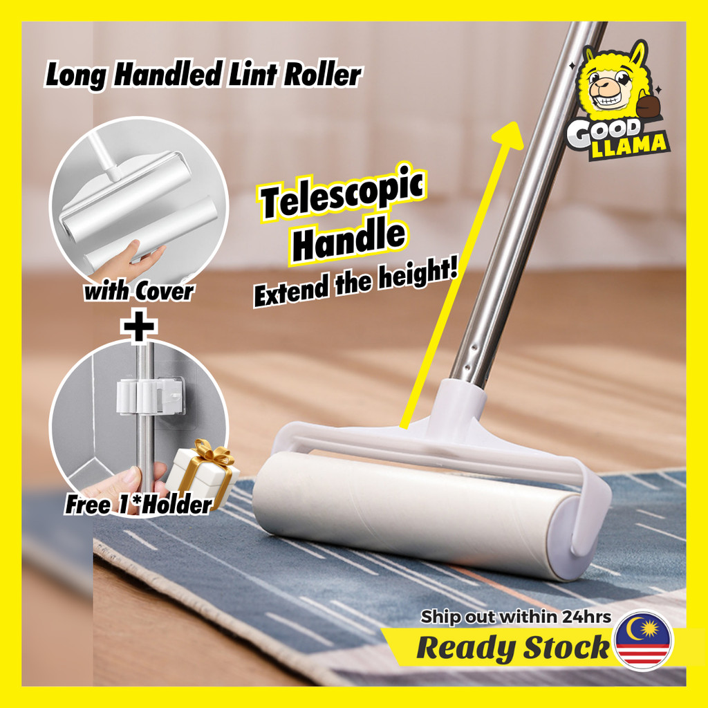 Telescopic Lint Roller Long Handled Dust Hair Fur Remover Sofa Carpet ...