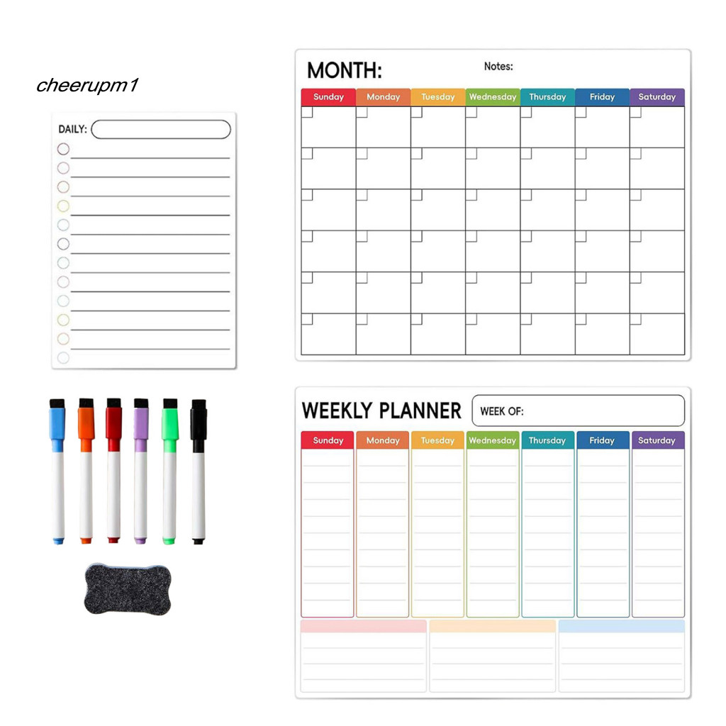 CHEER To-do List Organizer Grocery List Organizer 3pcs Magnetic ...