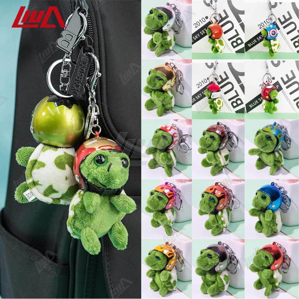 Keychain Penyu Helmet Turtle Keychain Cute Plush Turtle Keychain ...