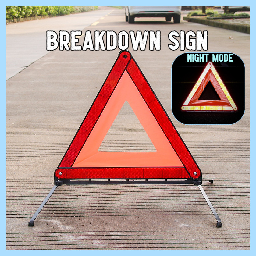 Car Breakdown Sign/ Emergency Triangle Road Sign/ Reflective Warning ...