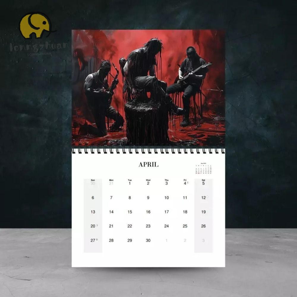 LONNGUVO Punk Art Calendar, Hangable Paper 2025 Calendar, Gift Creative ...