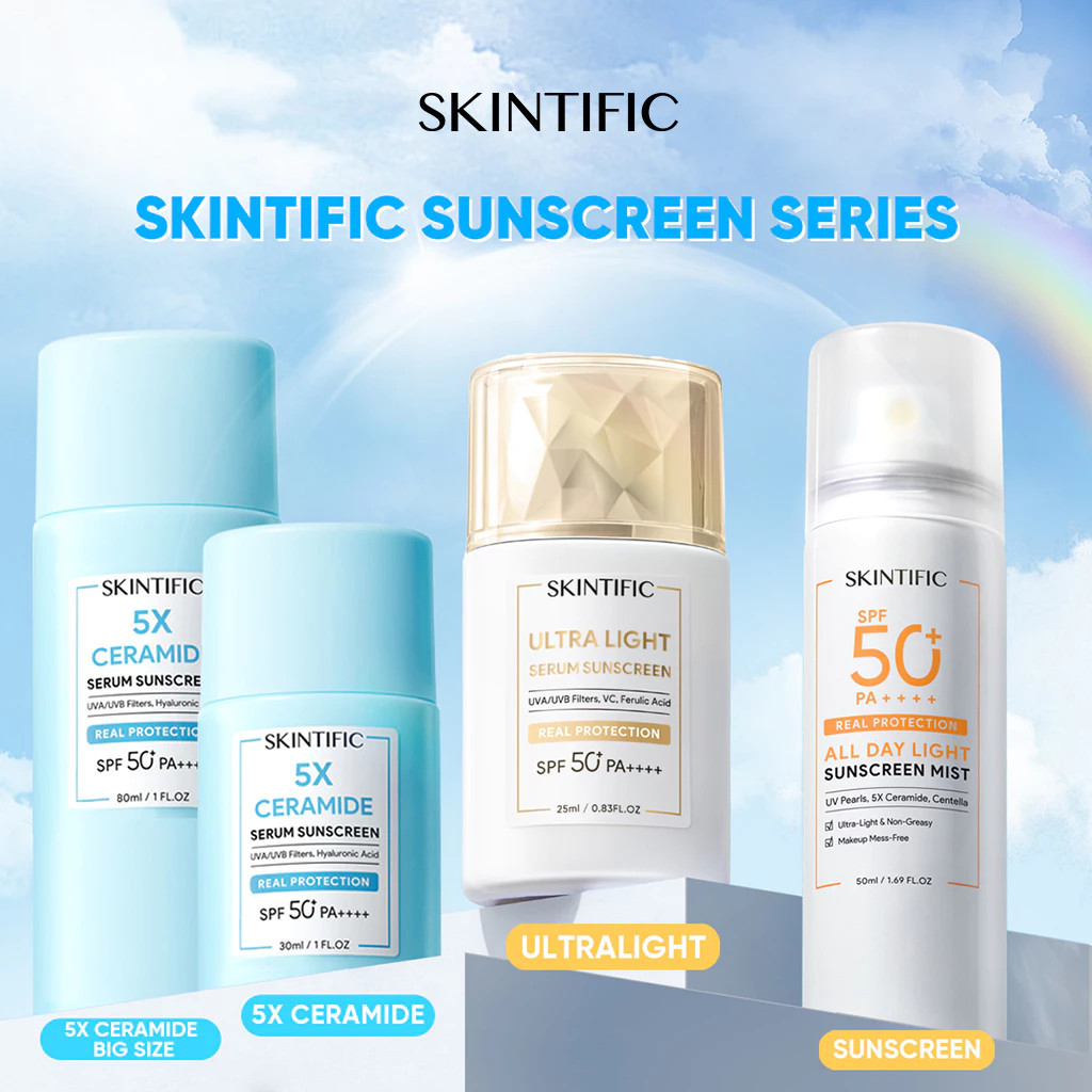 SKINTIFIC All Day Light Sunscreen Mist SPF50 PA++++ Whitening Sunscreen Spray Anti UV Face/Body ...