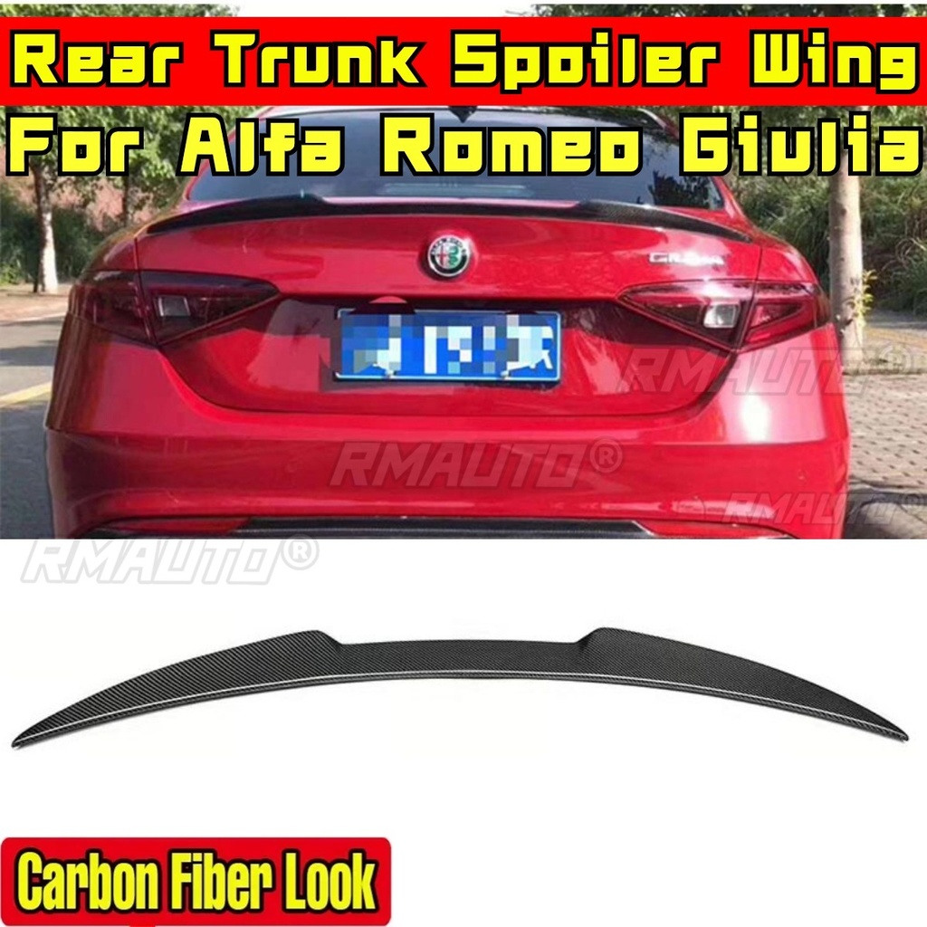 For Alfa Romeo Giulia Body Kit Rear Trunk Splitter Rear Wing Carbon ...