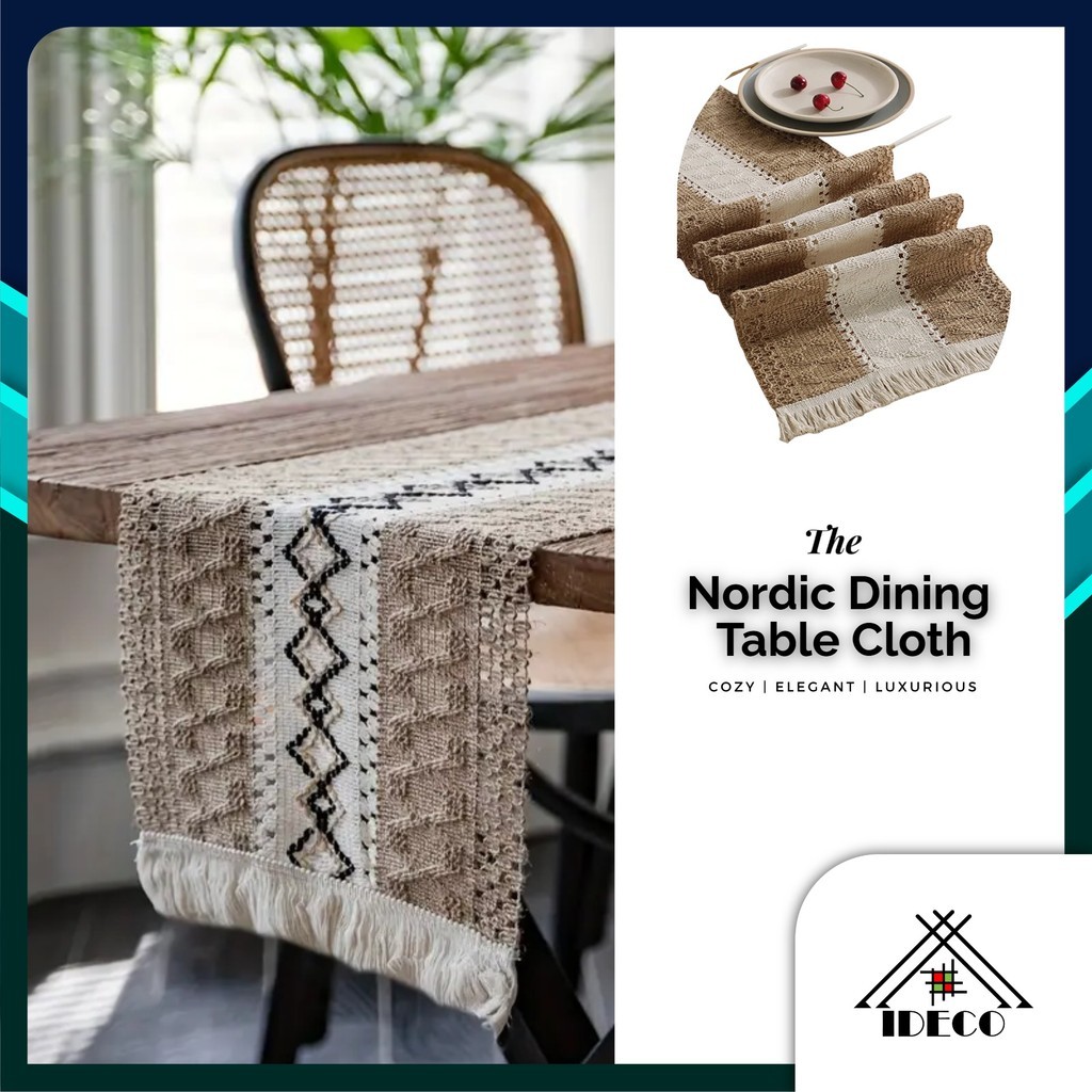 iDECO™ 30cm x 180cm Table Runner Muji Woven Cotton Linen Dining Table ...