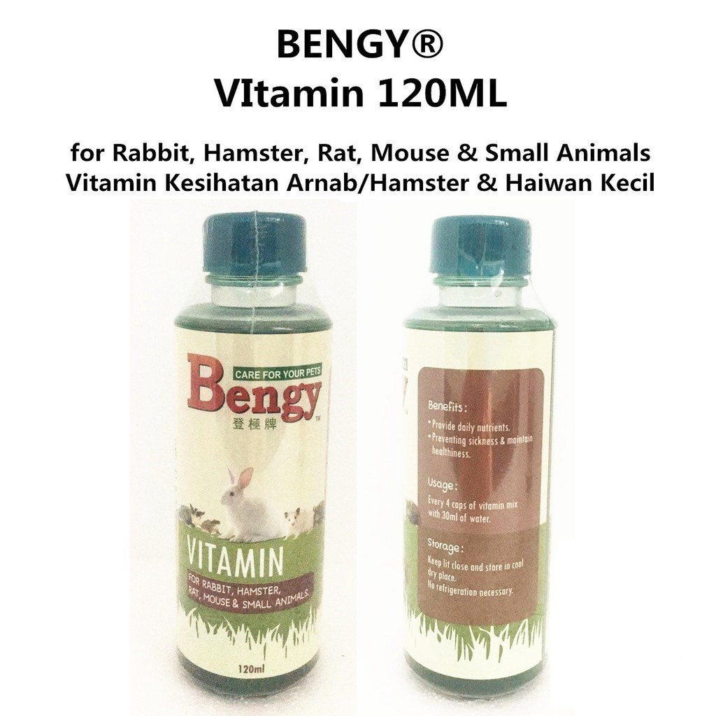 Bengy Vitamin 120ml for Small Animal (Rabbit/Hamster/Hedgehog/Guinea ...