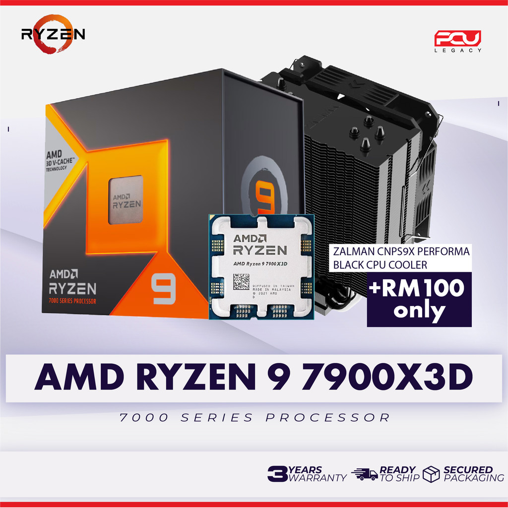 AMD RYZEN 9 7900X3D AM5 PROCESSOR (3 YEARS WARRANTY) | Shopee Malaysia