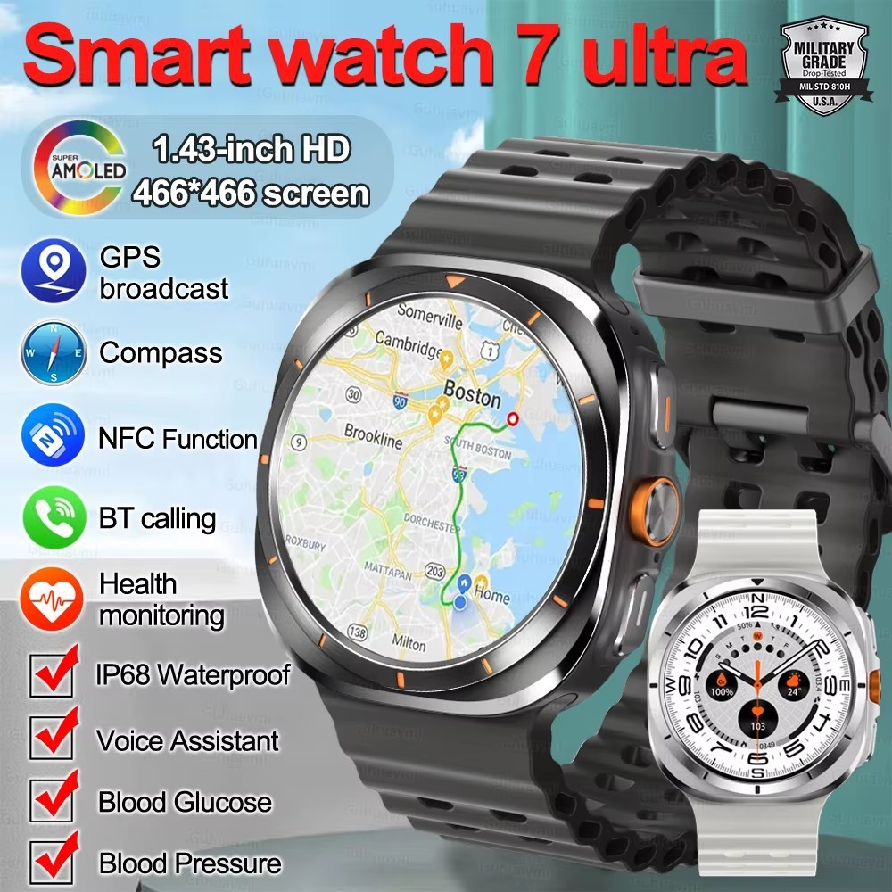 AMOLED Screen GPS Watch 7 Ultra Smart Watch Series 8 47mm High Refresh ...