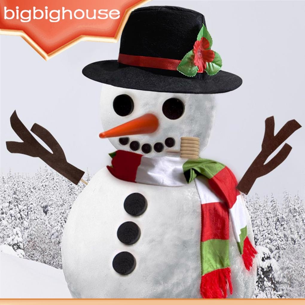 【Biho】Xmas Snowman Decorating Kit Wooden Cartoon Dress-up Set Outdoor ...