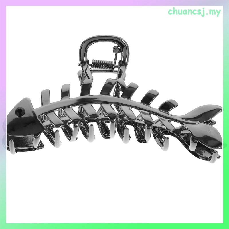 Metal Fish Bone Clamp Shark for Back of The ( Black Clamp) Hair Clips ...