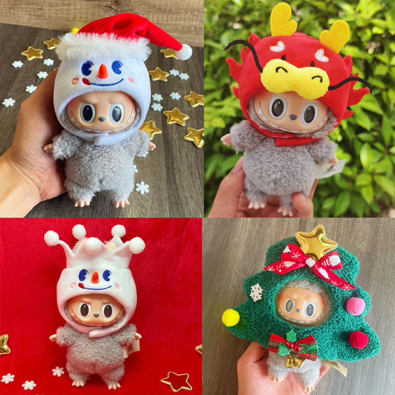 Labubu Baby Clothes Cotton Dolls Snapper Grilled Head Set Christmas ...