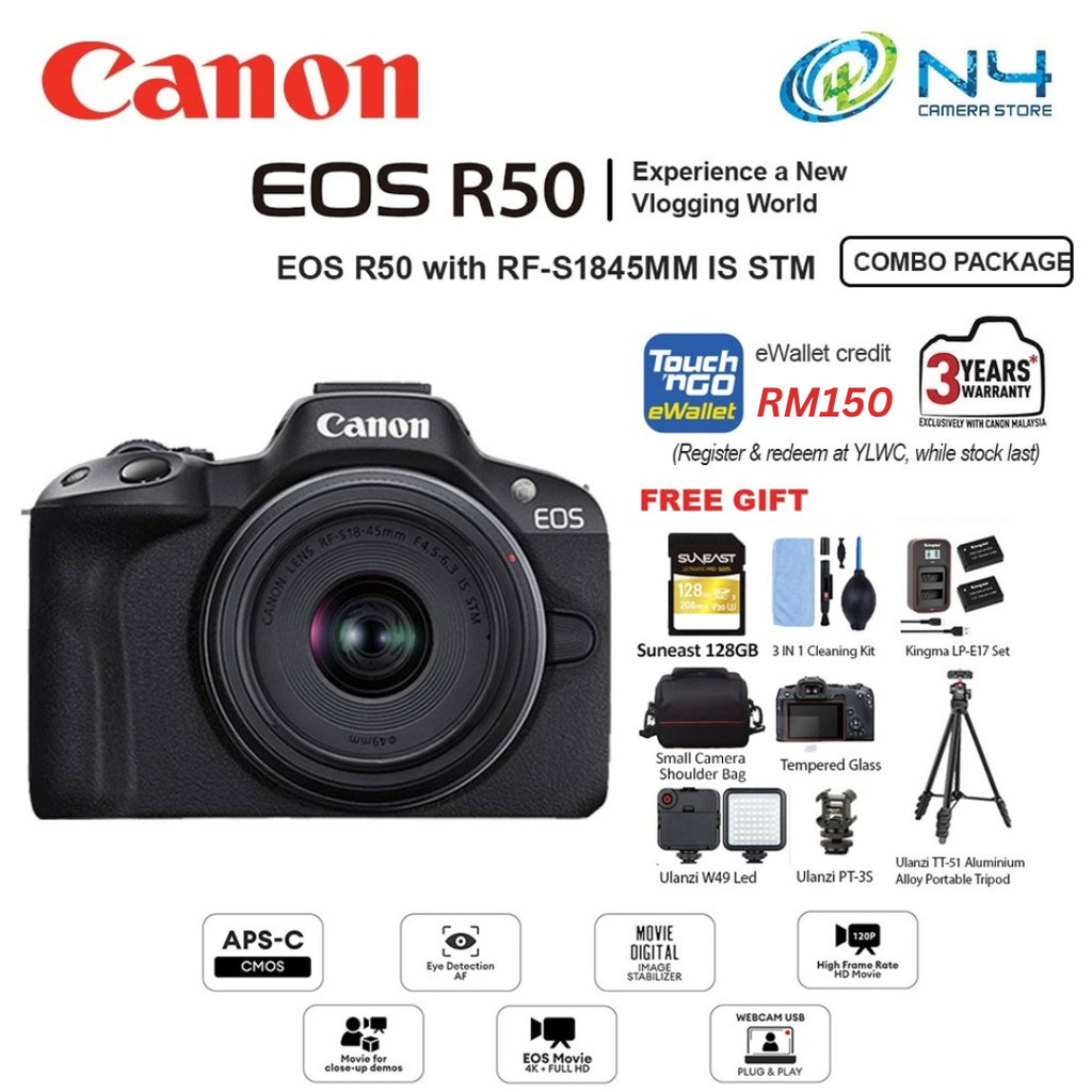 Canon EOS R50 Mirrorless Digital Camera TnGO Redeem RM150.00 Register ...