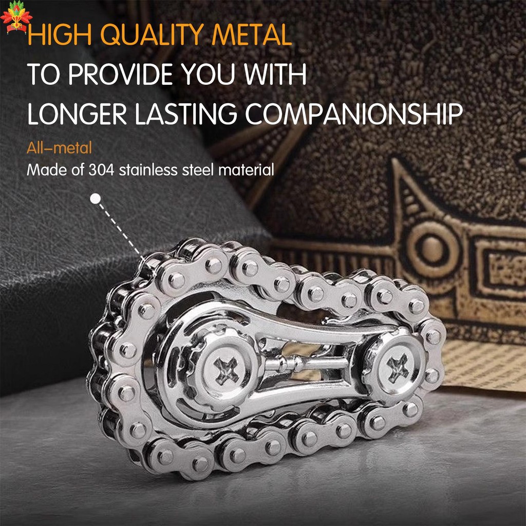 Metal Bike Chain Gears Fidgets Spinner Sensory Bike Chain Gears Ring ...