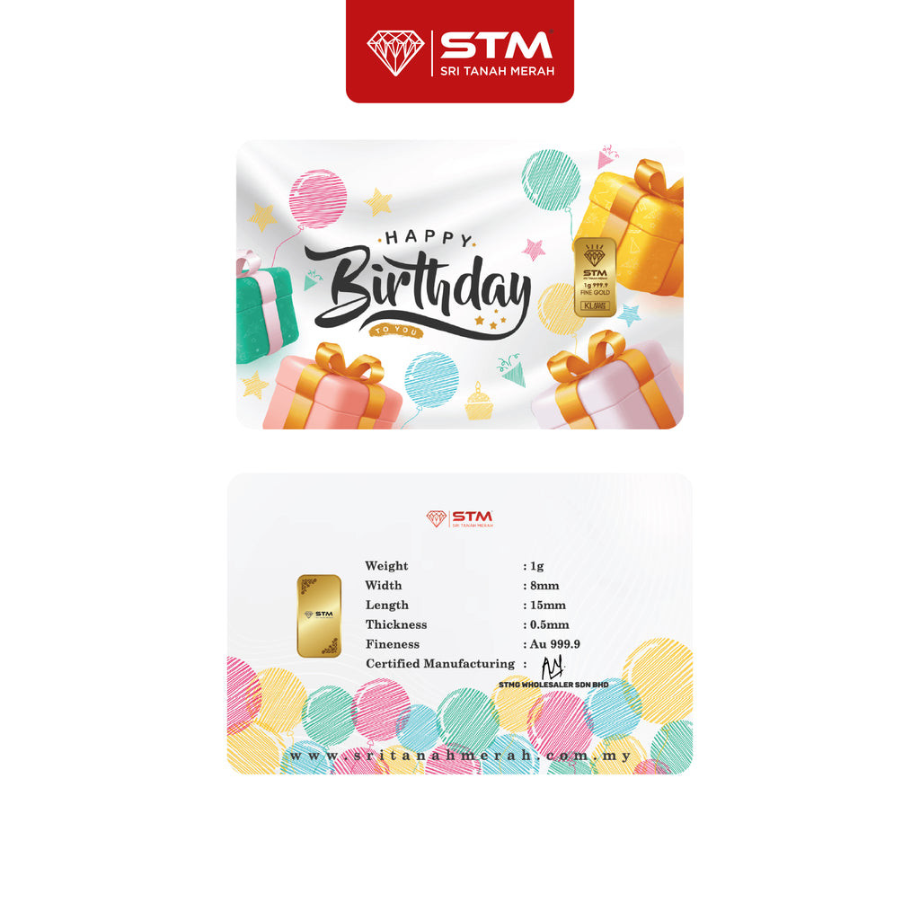 HAPPY BIRTHDAY Edition: Gold Bar Card 1g | Shopee Malaysia