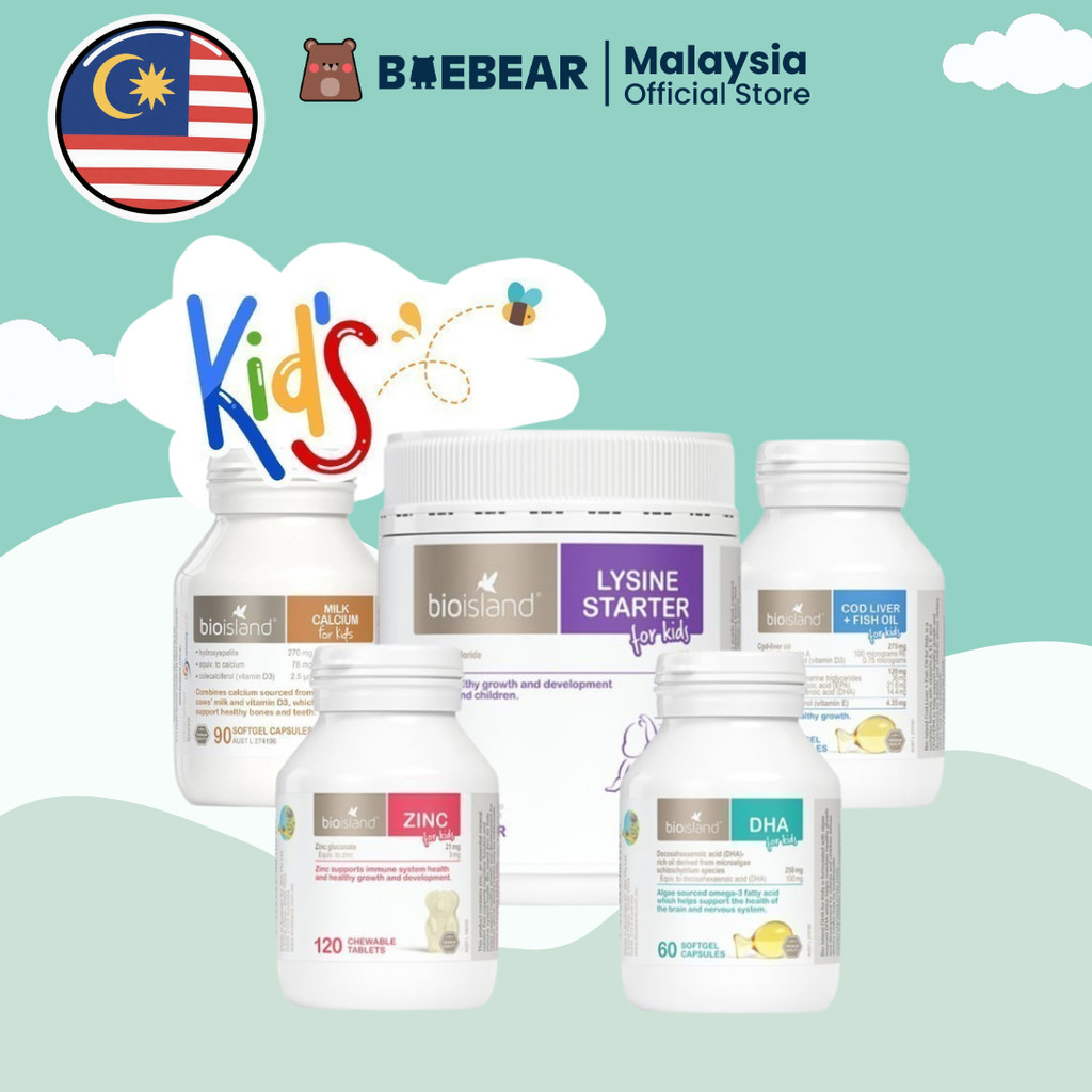 Bio Island Kids - DHA | Zinc | Milk Calcium | Cod Liver & Fish Oil ...