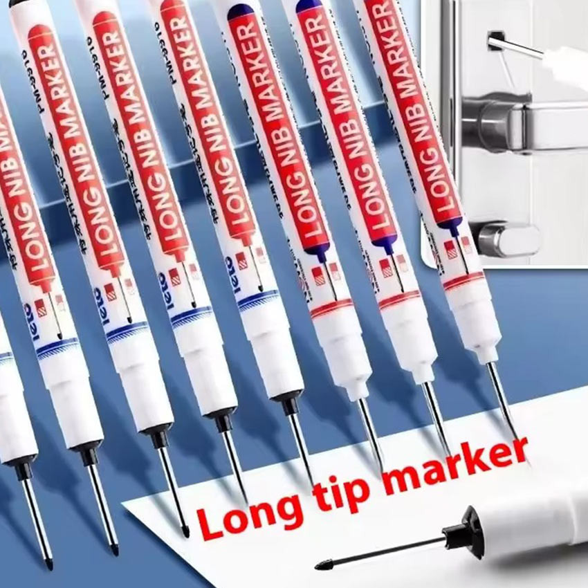 Long Nib Markers Deep Hole Head Four Color Waterproof Marker Pens for ...
