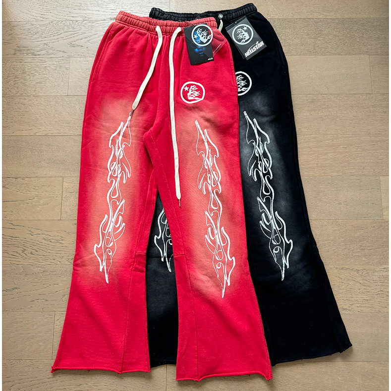 Real Shot Hellstar Hellstar New Loose Washed and Worn Out Fur Loop High ...