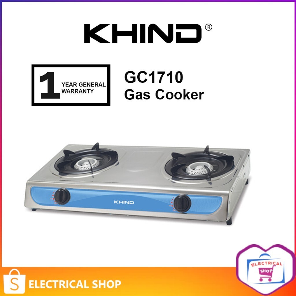 Khind Gas Cooker GC1710 / GC7125 Double Burner Gas Stove Dapur ...